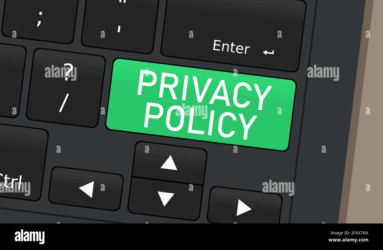 Privacy policy key on laptop keyboard. Concept vector illustration ...