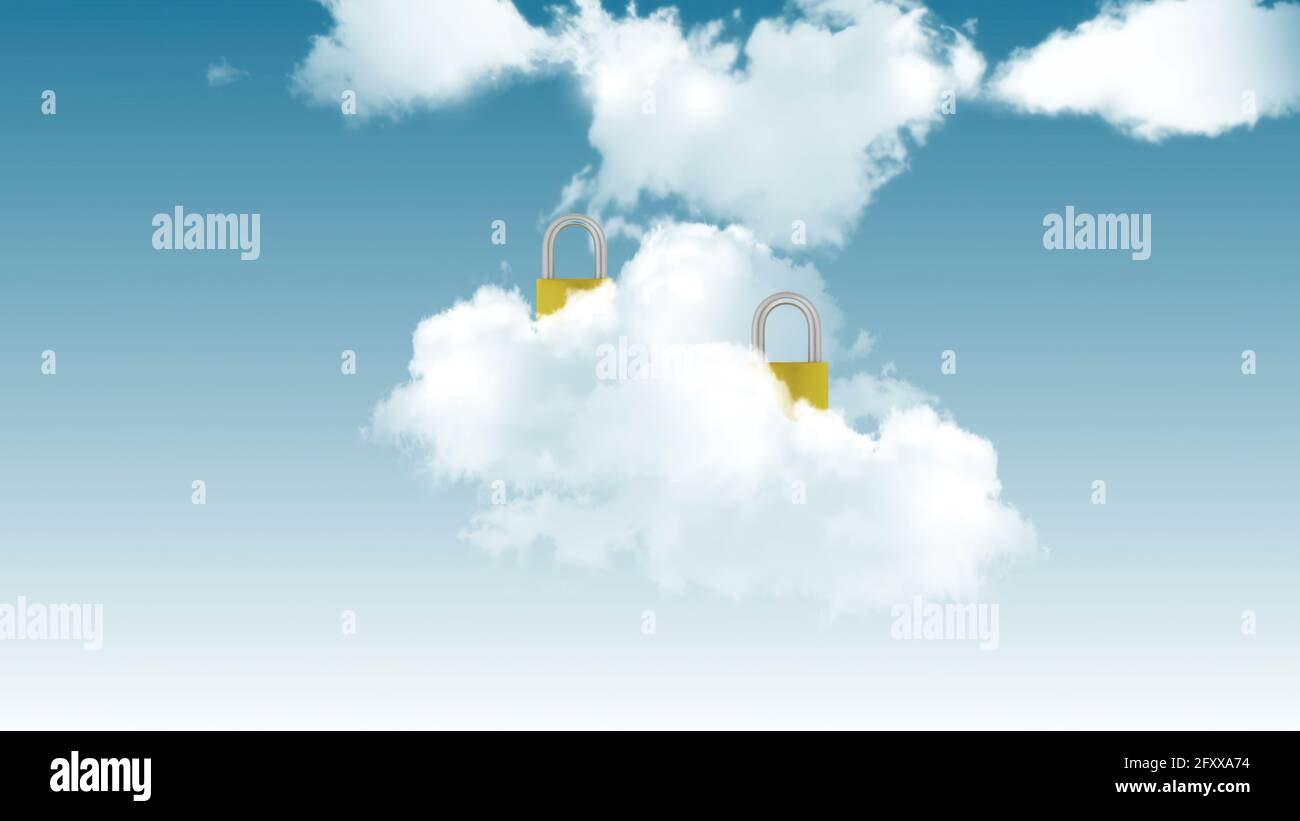 3d illustration of Private Cloud Lock Stock Photo - Alamy