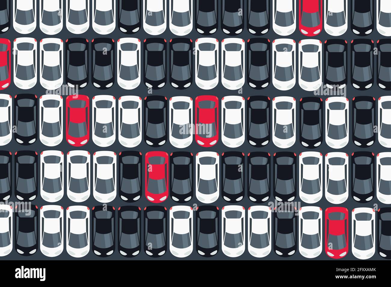 Row rows aerial view parked Stock Vector Images - Alamy