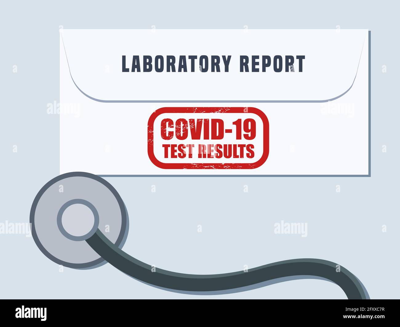 Covid-19 test results. Medical laboratory report - vector illustration ...