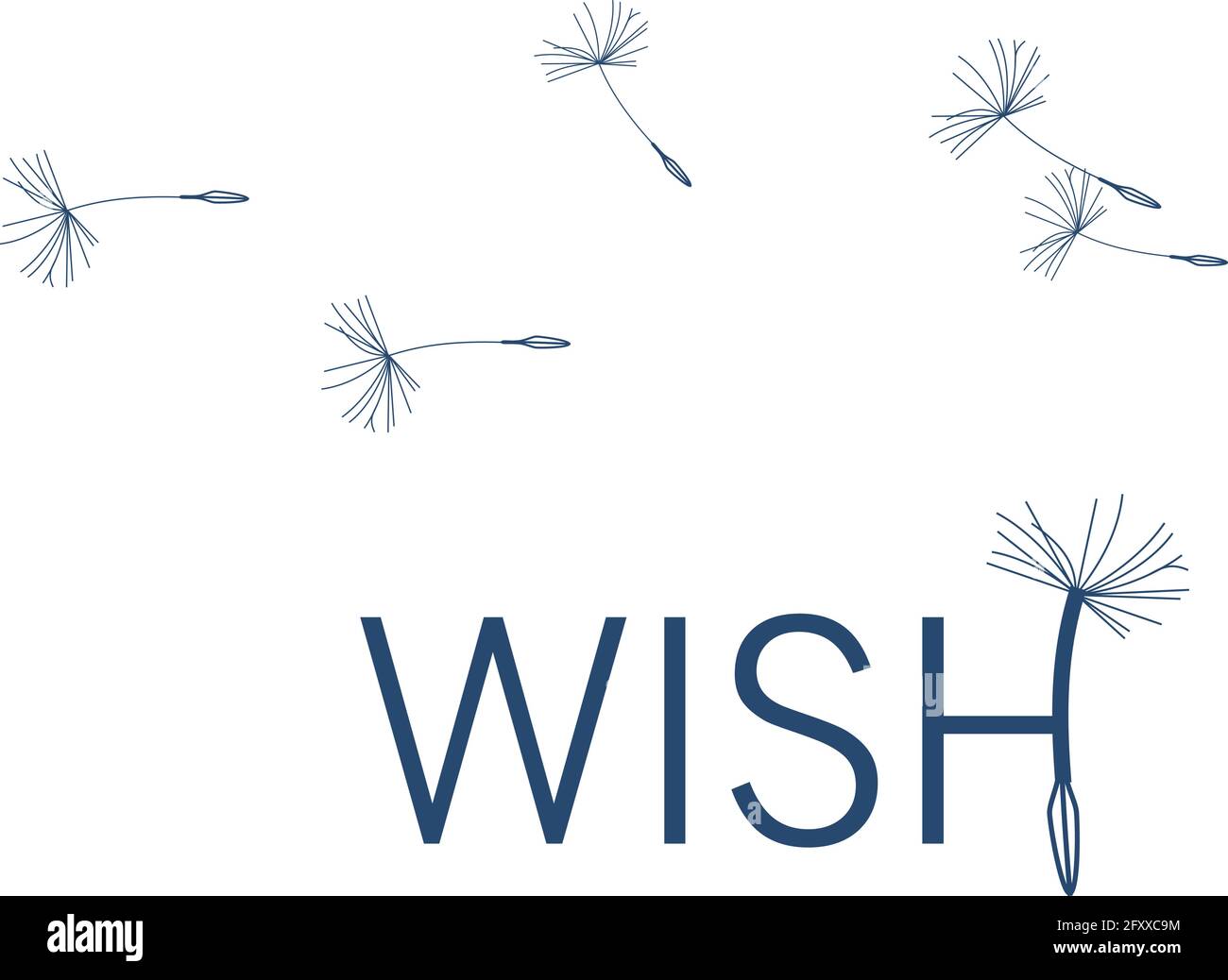 Dandelion vector. Make a Wish. Simple minimalist style Stock Vector ...