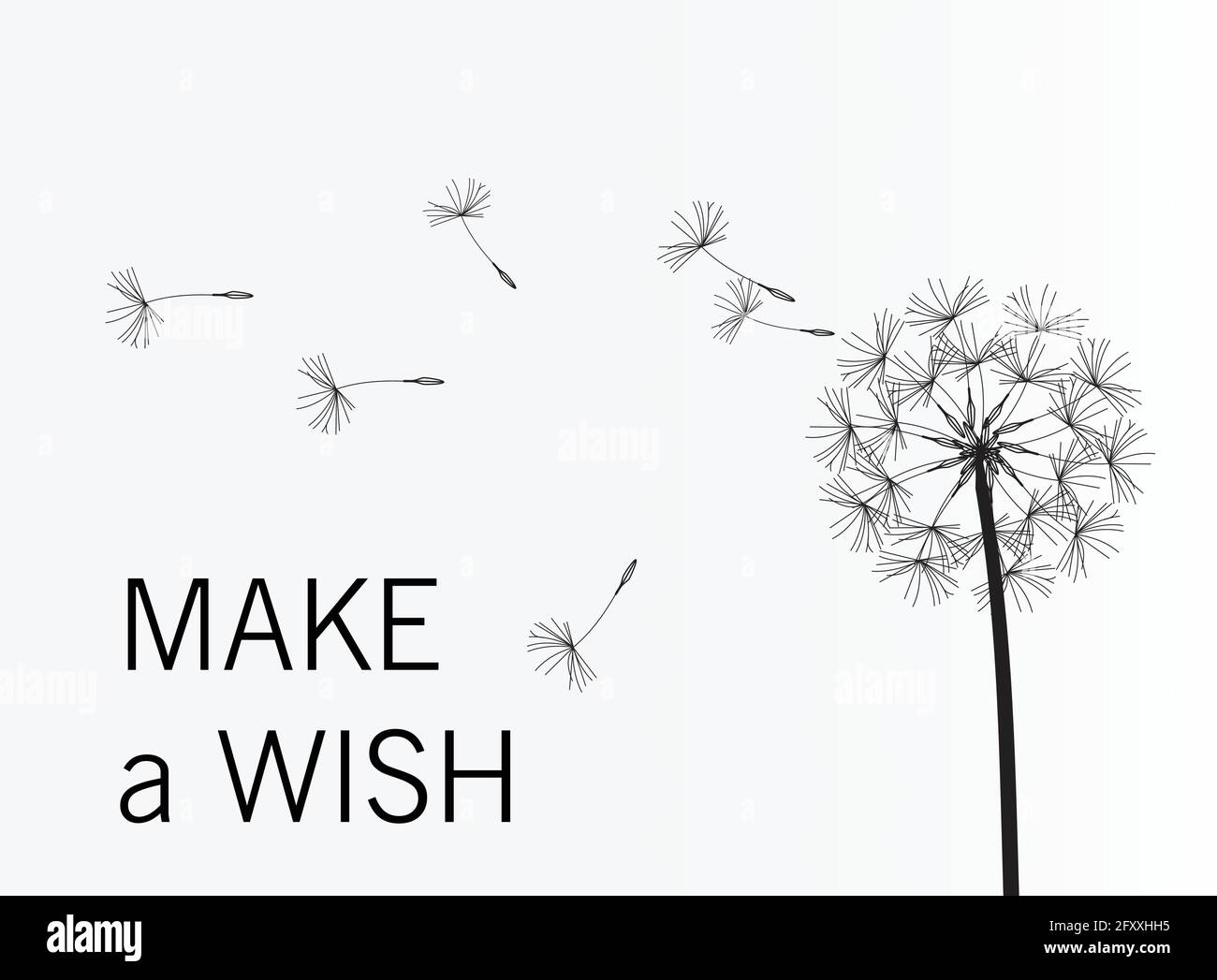 Dandelion vector. Wish. Simple minimalist style Stock Vector Image ...