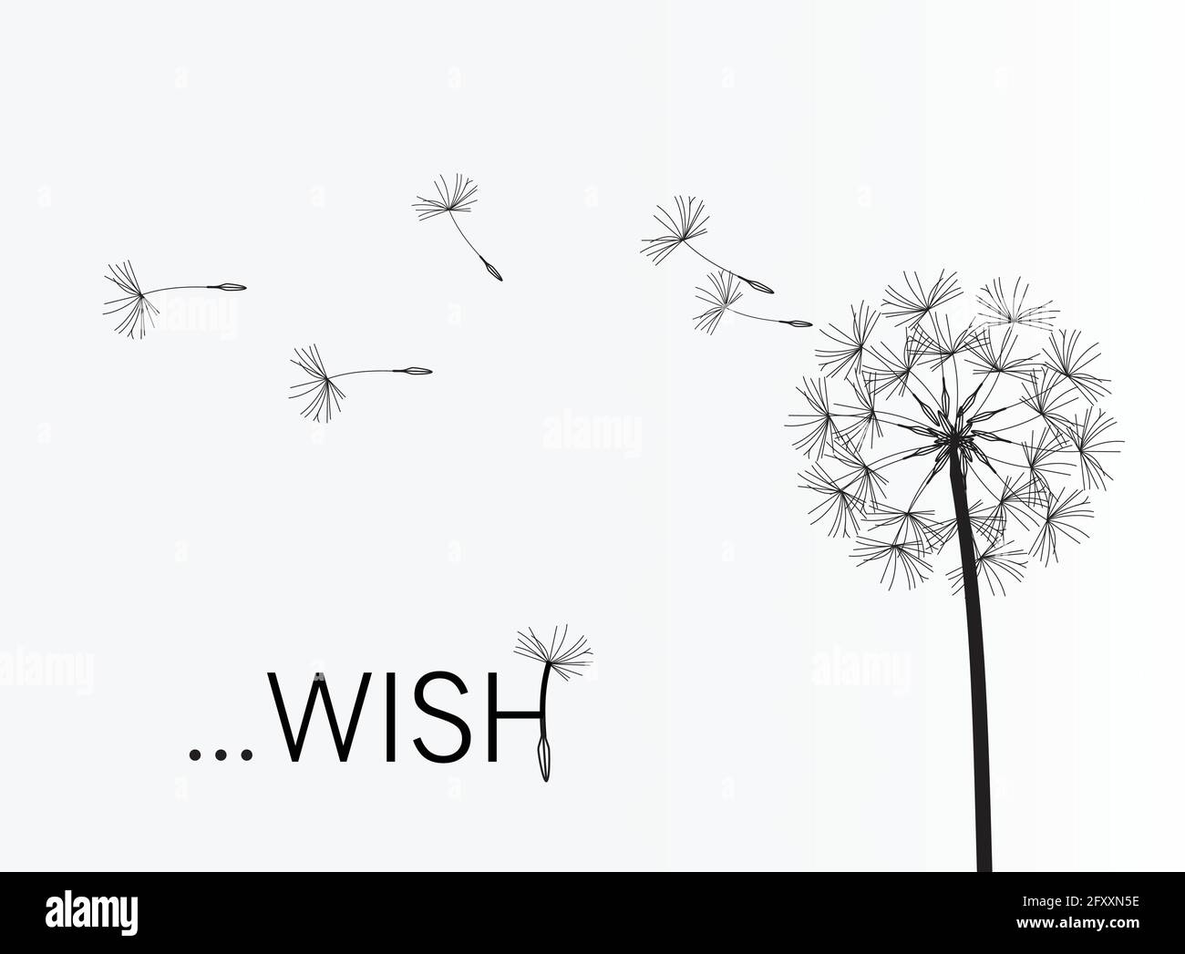 Dandelion vector. Wish. Simple minimalist style Stock Vector Image ...