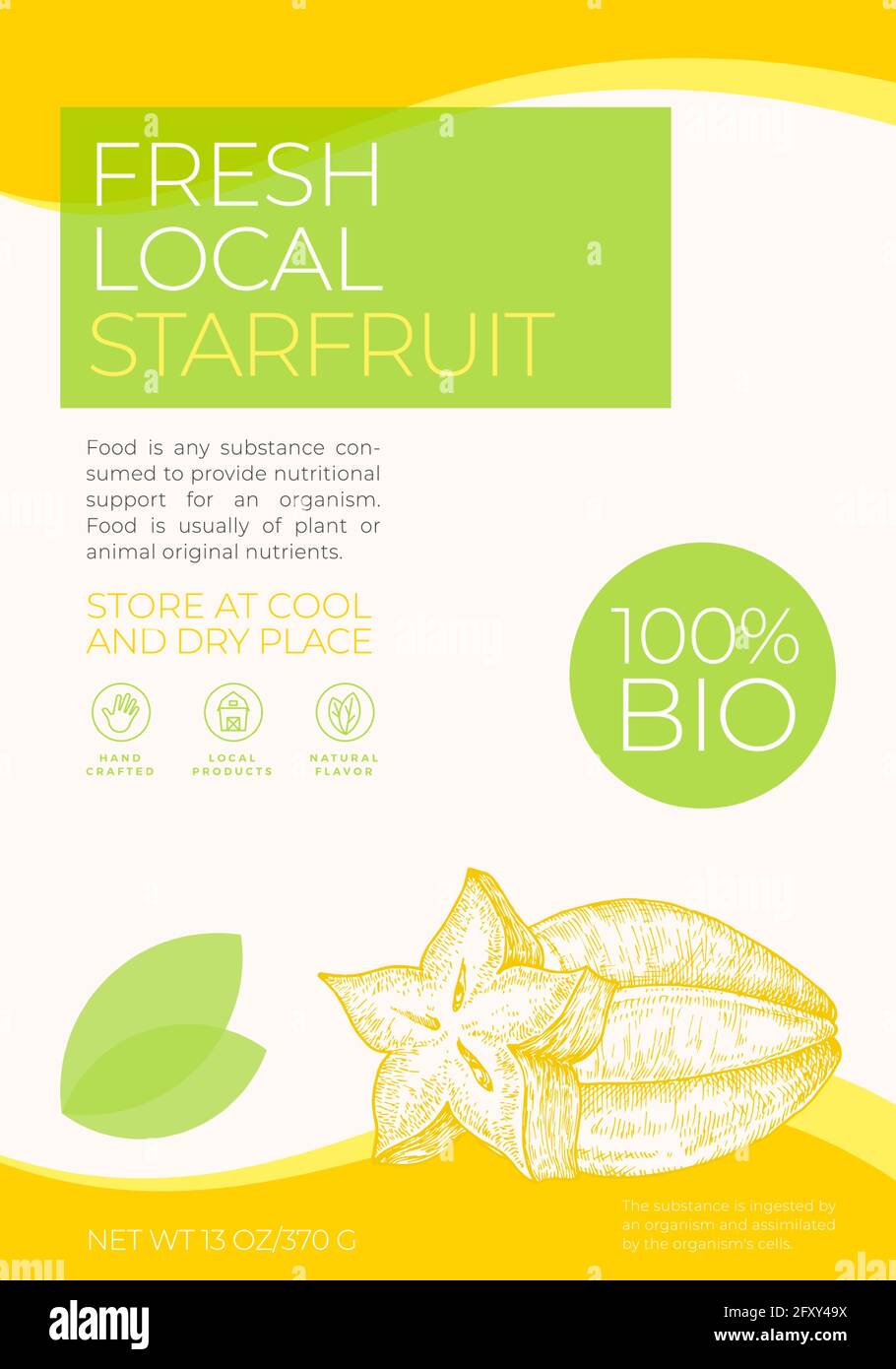 Fresh Local Fruits Label Template. Abstract Vector Packaging Design ...