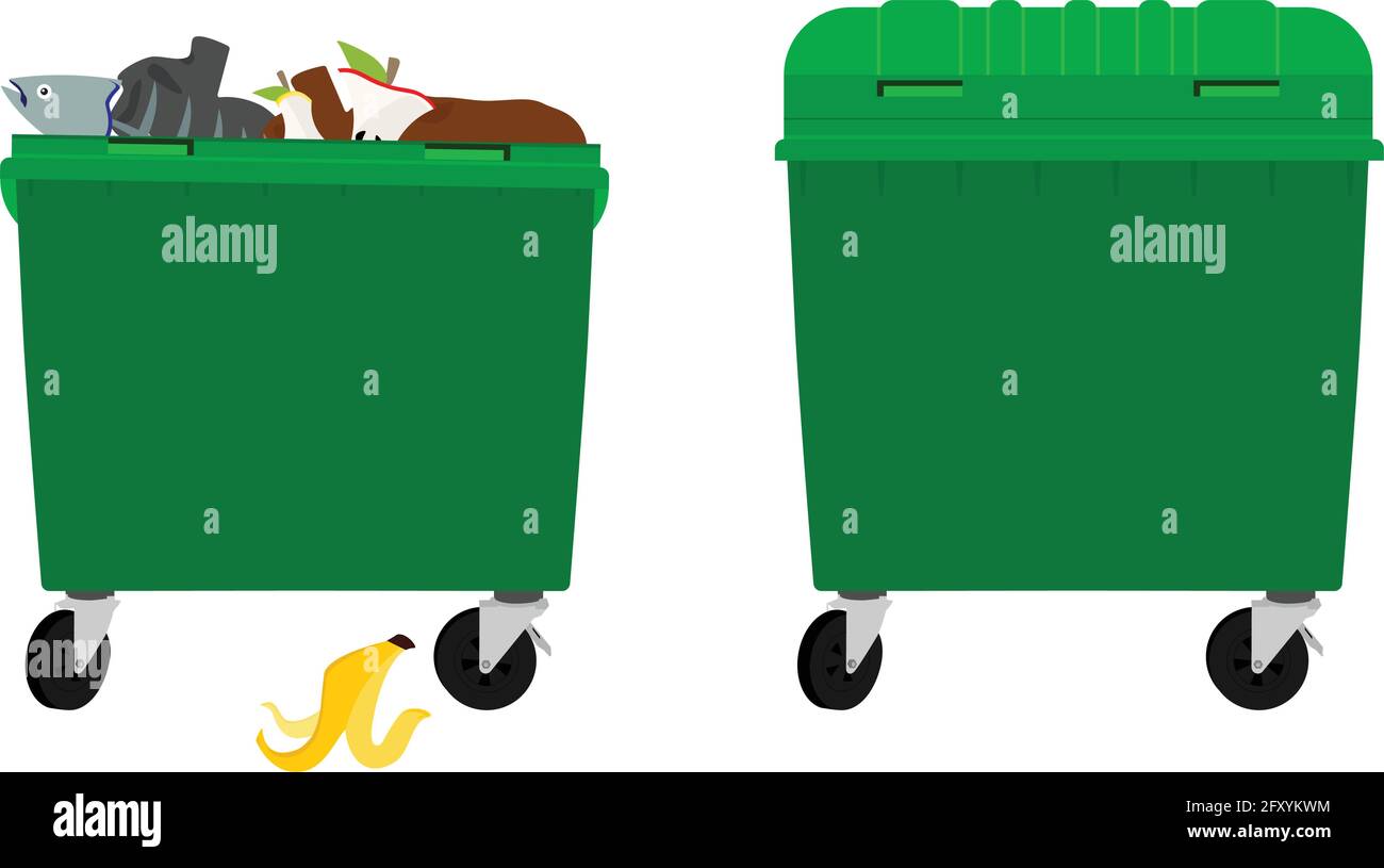 Overflowing dumpster Stock Vector Images - Alamy