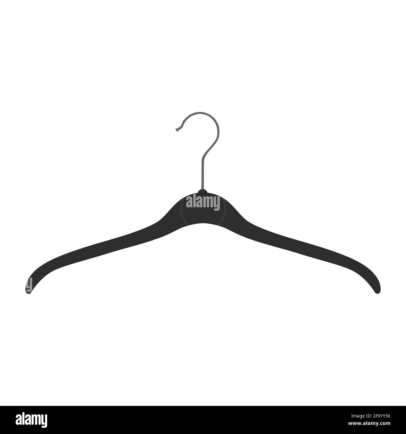 Black plastic coat hanger, clothes hanger on a white background Stock ...