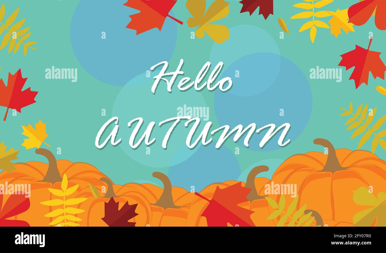 Hello autumn party poster Stock Vector Images - Alamy