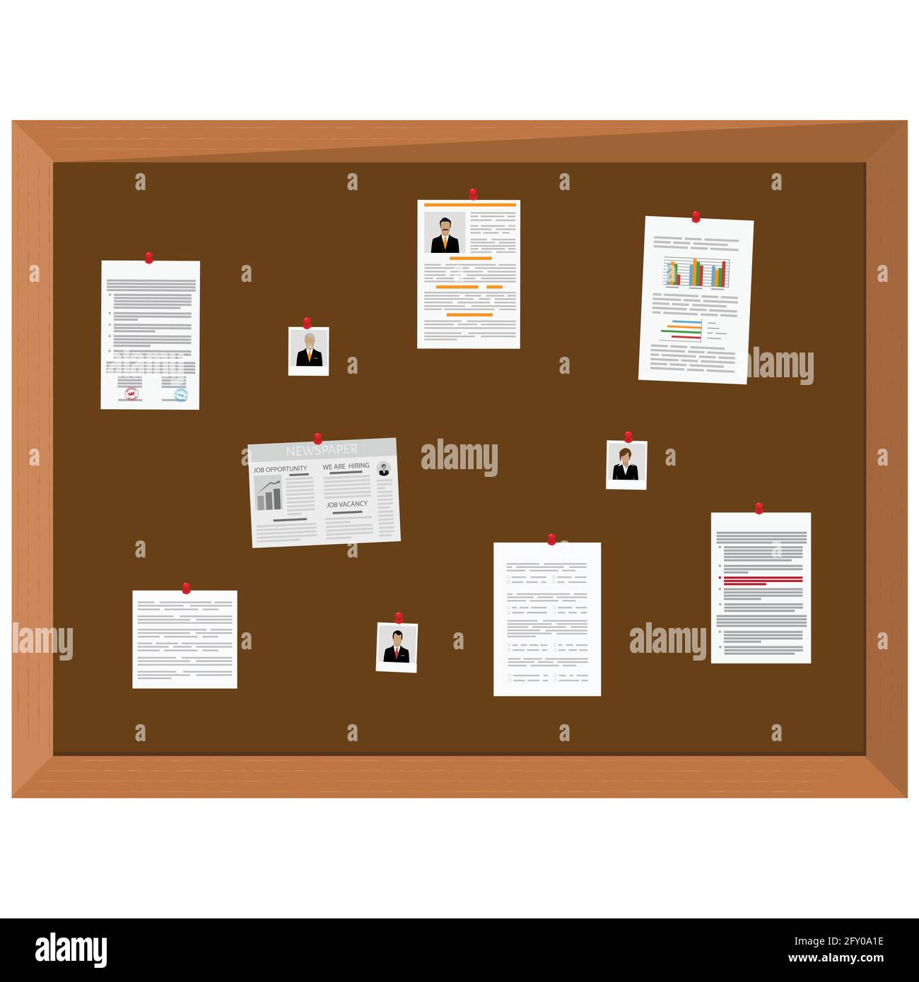 Investigation board. Crime investigation concept. Vector illustration ...