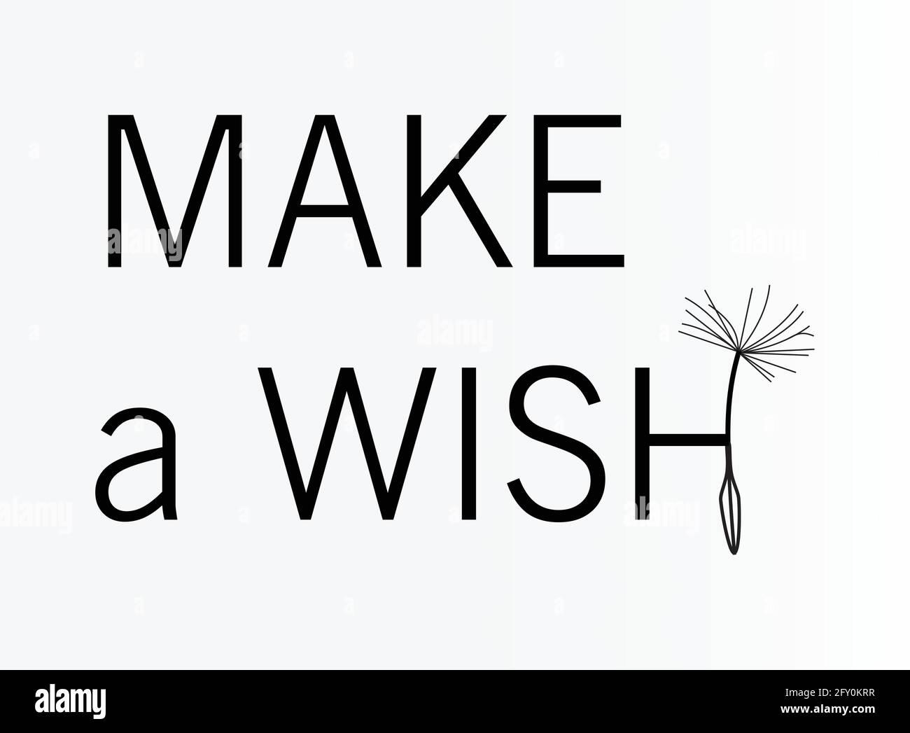 Dandelion vector. Make a Wish. Simple minimalist style Stock Vector ...
