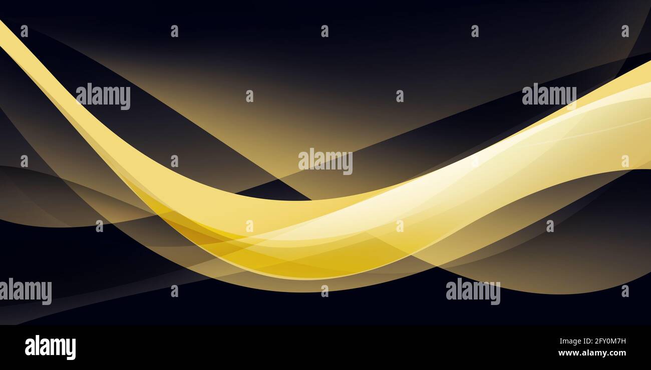 Dark Blue and Light Yellow Color Gradient Random Shapes Futuristic ...