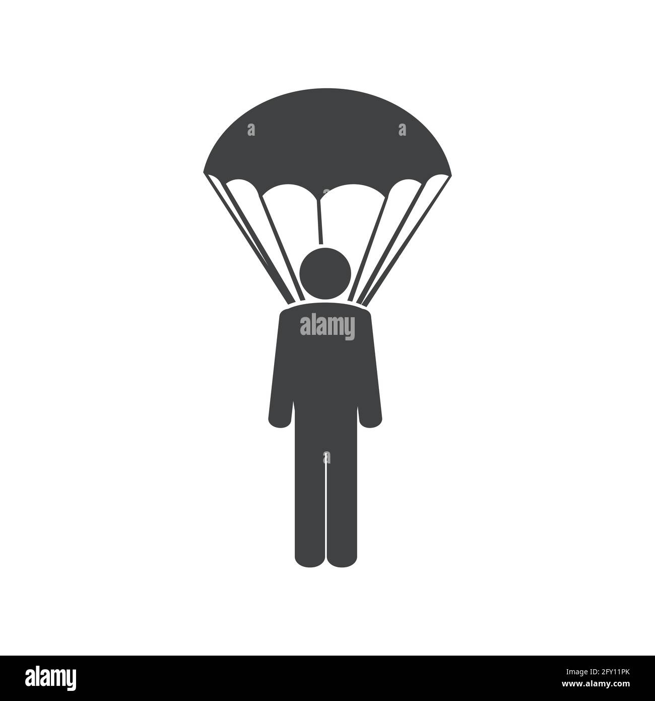 White parachute silhouette person icon Stock Vector Images - Alamy