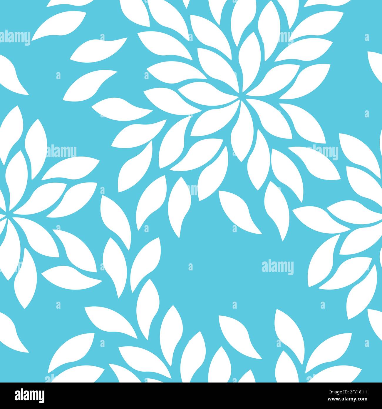 Vector illustration floral seamless abstract blue background, pattern ...