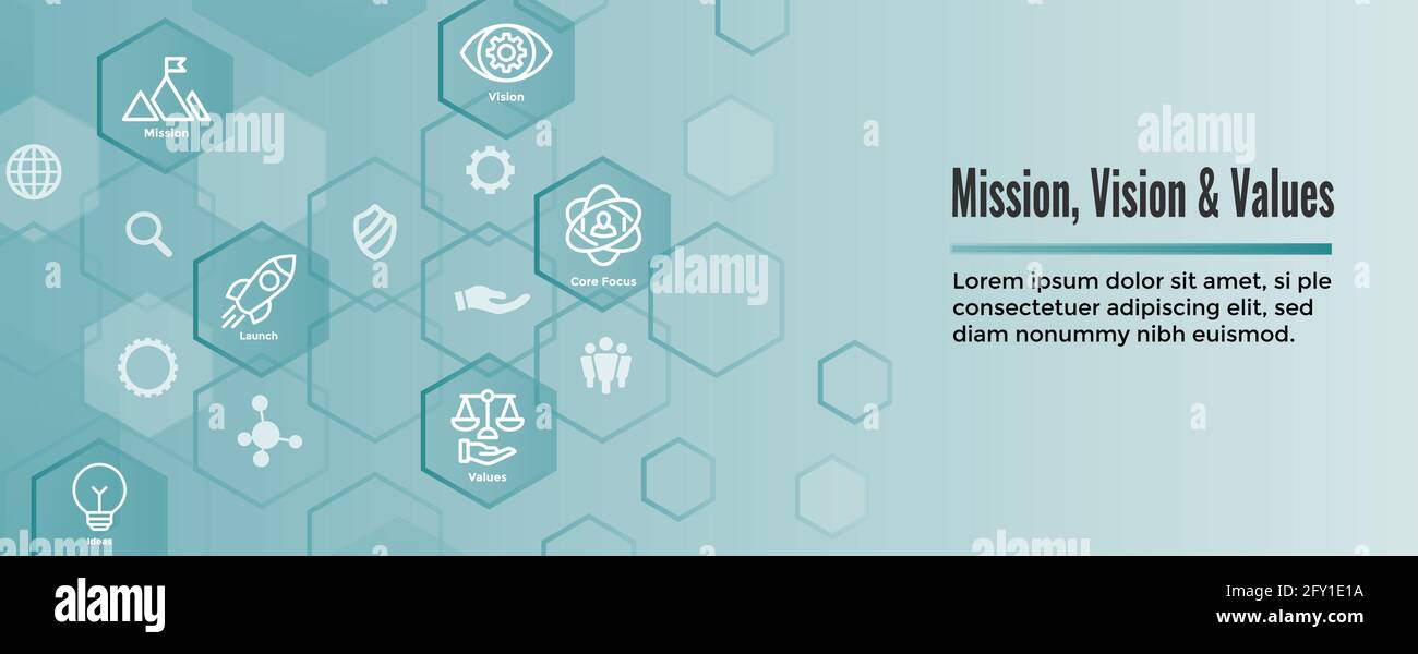 Mission Vision and Values Web Header & Icon Set Stock Vector Image ...