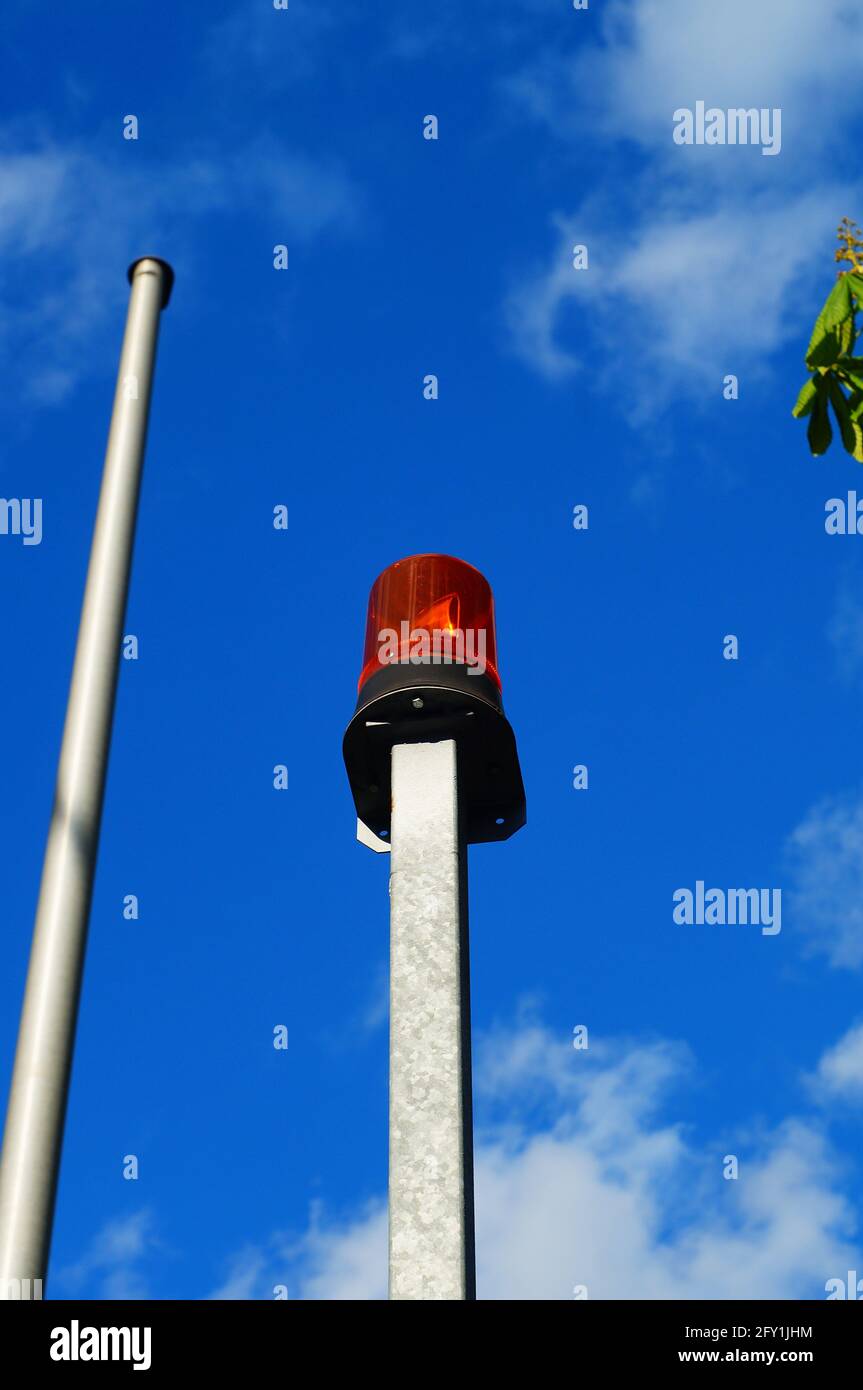 Rotating beacon of a fire alarm system Stock Photo - Alamy