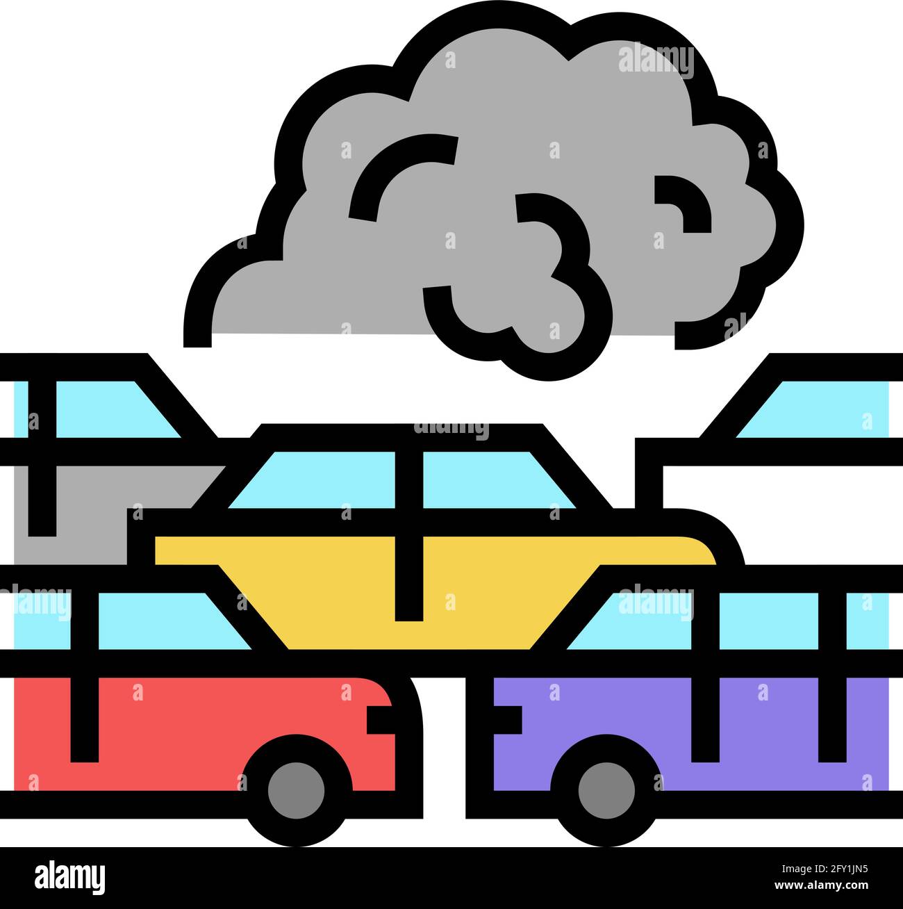 transport car smoke color icon vector illustration Stock Vector Image ...