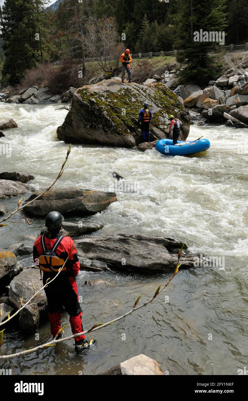 Swift water rescue training Stock Photo - Alamy