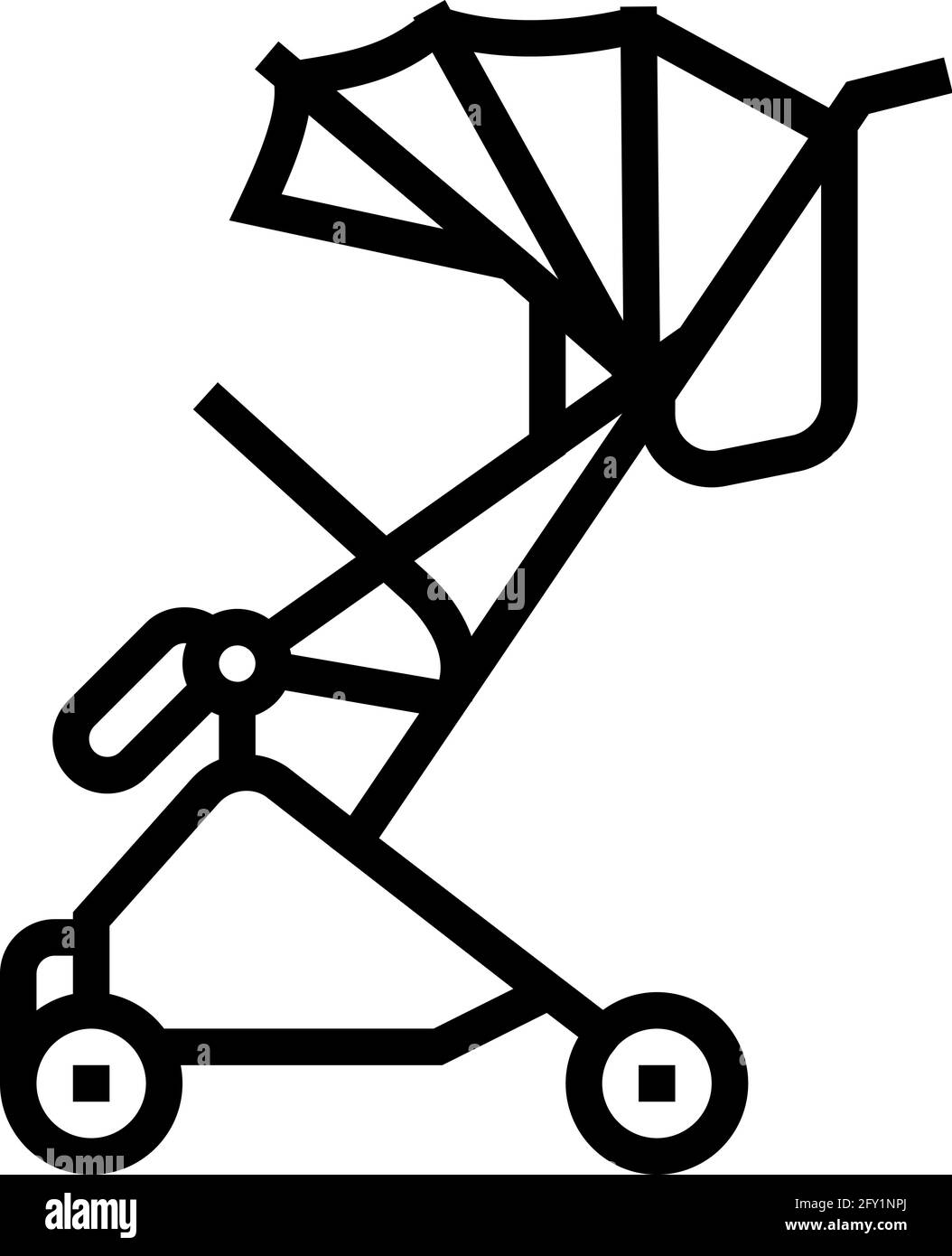 stroller walk baby line icon vector illustration Stock Vector Image ...