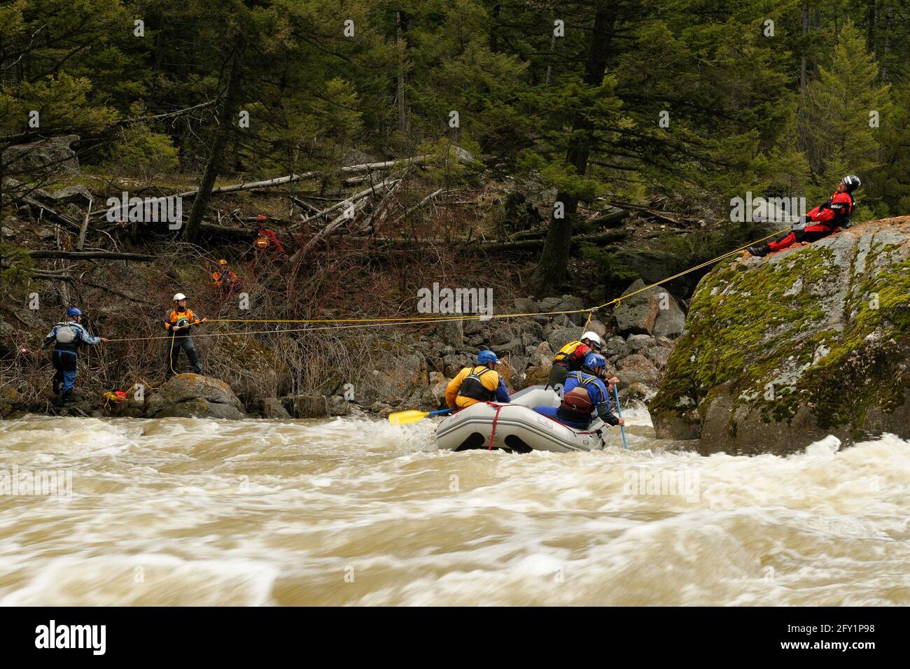Swift water rescue training Stock Photo - Alamy