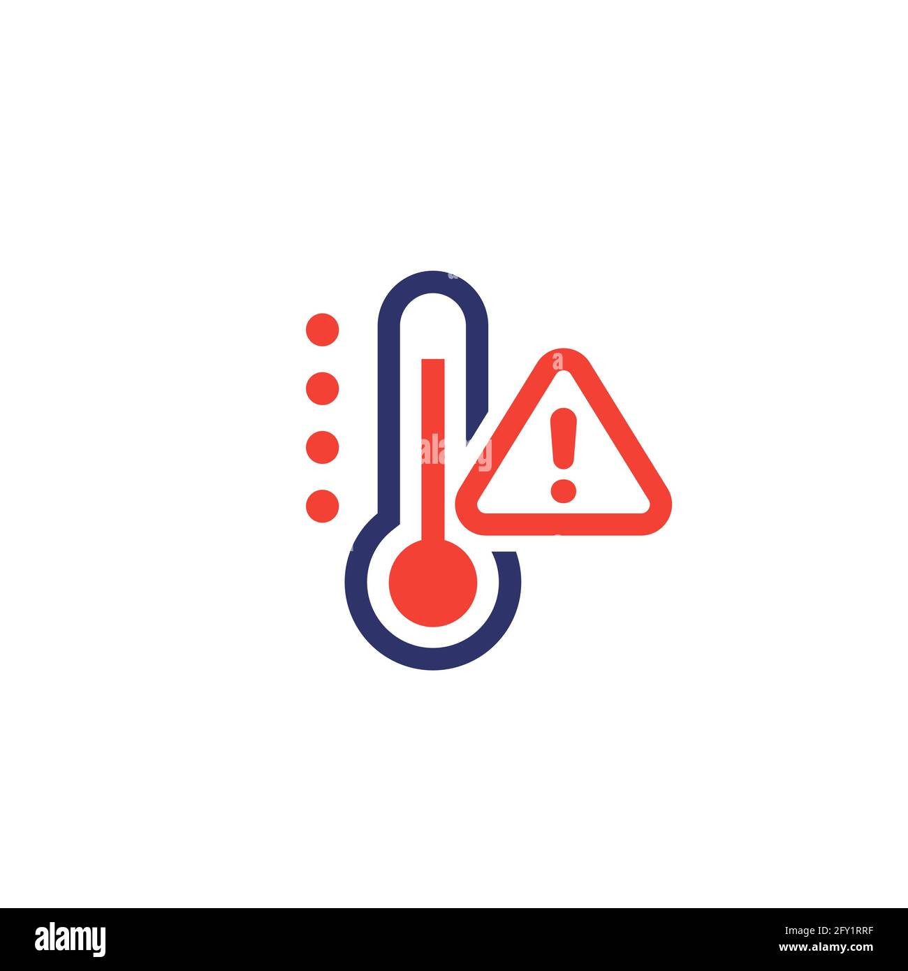 high temperature warning icon on white Stock Vector Image & Art - Alamy