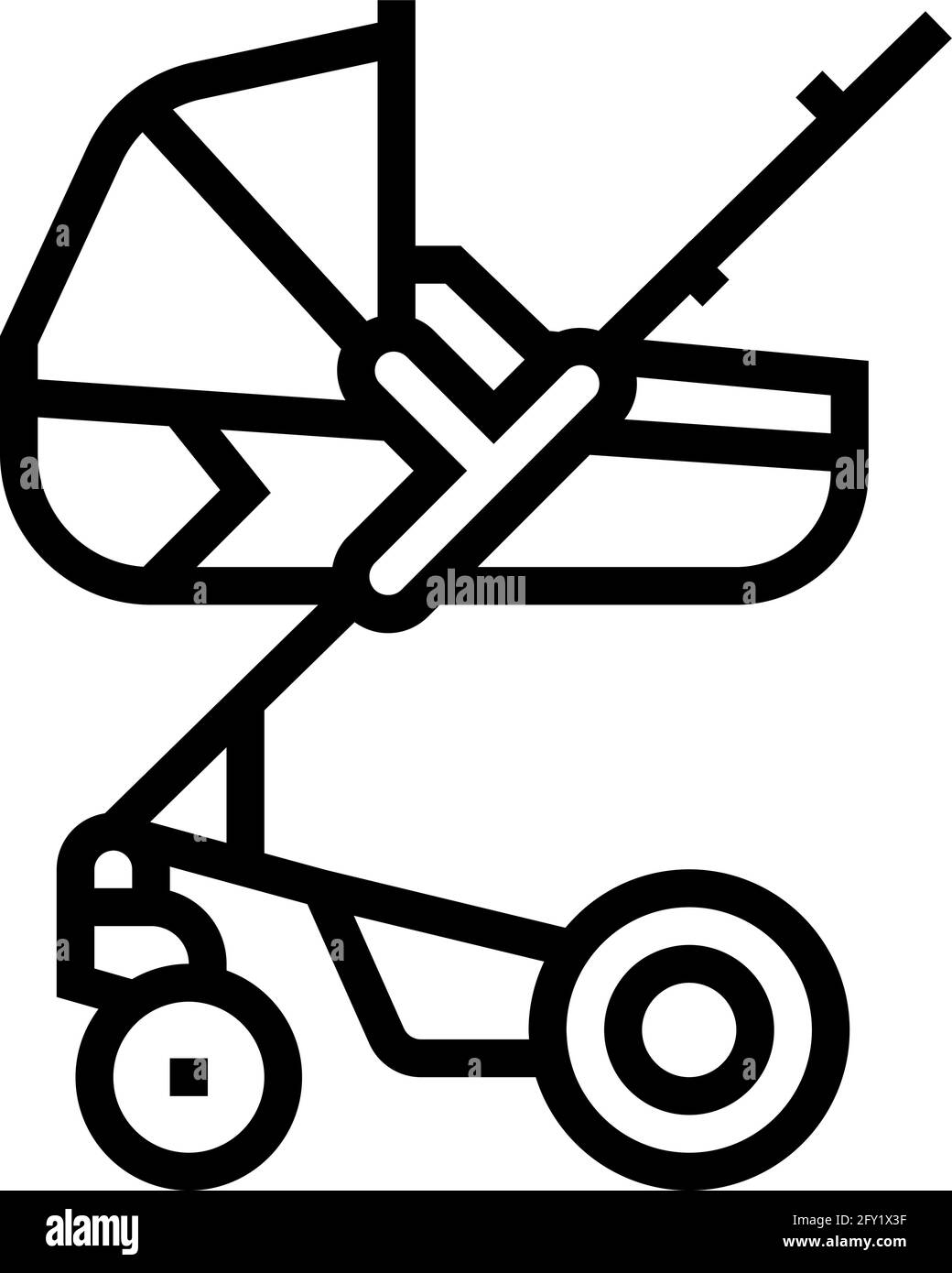 stroller carrycot baby line icon vector illustration Stock Vector Image ...