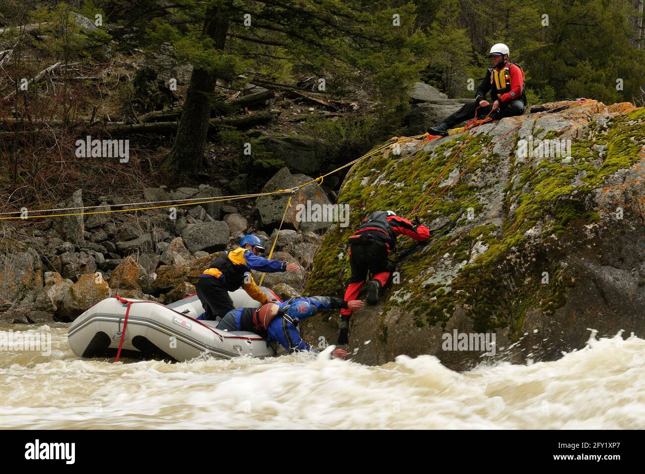Swift water rescue training Stock Photo - Alamy