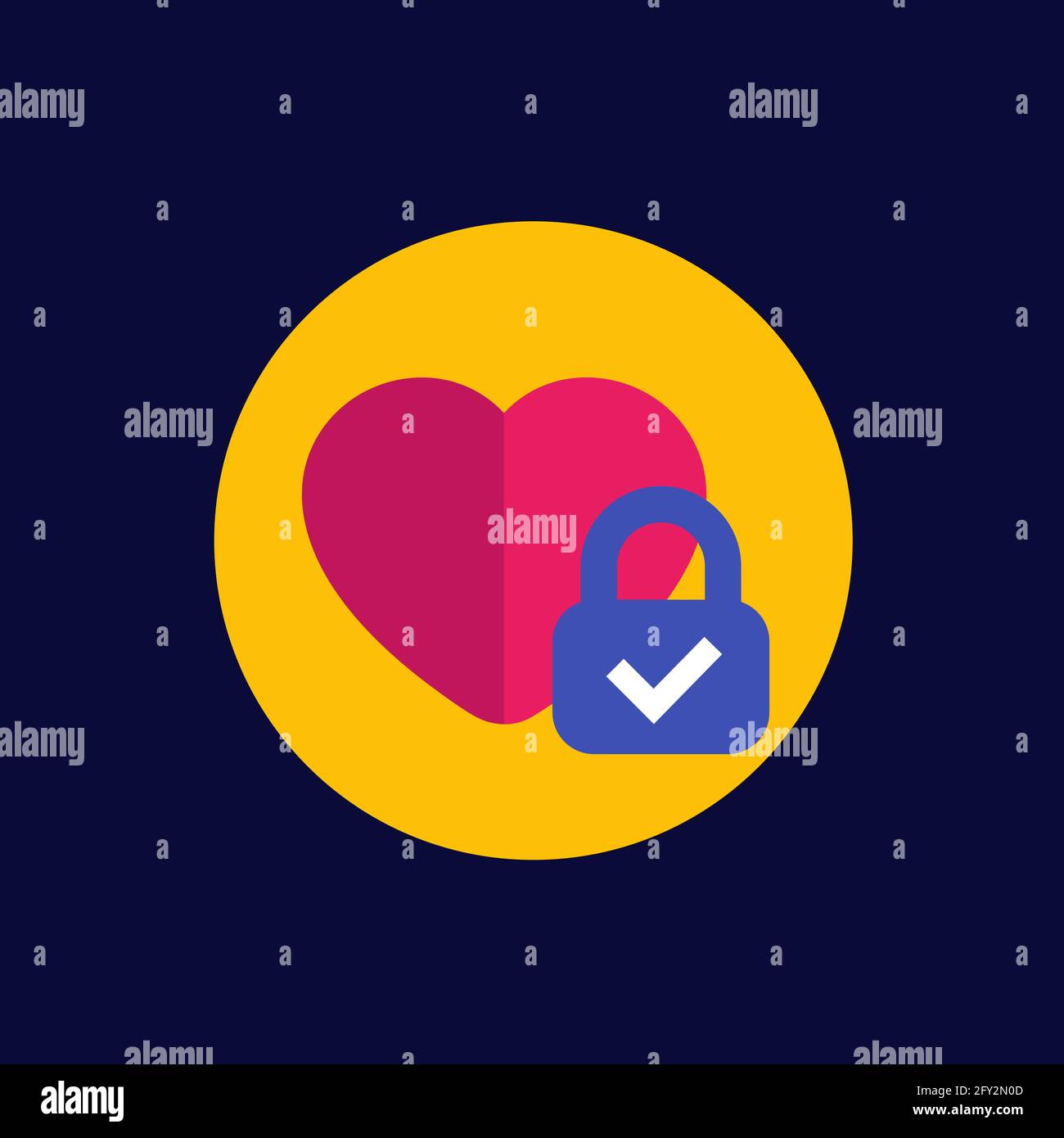 Heart and lock icon, flat vector art Stock Vector Image & Art - Alamy