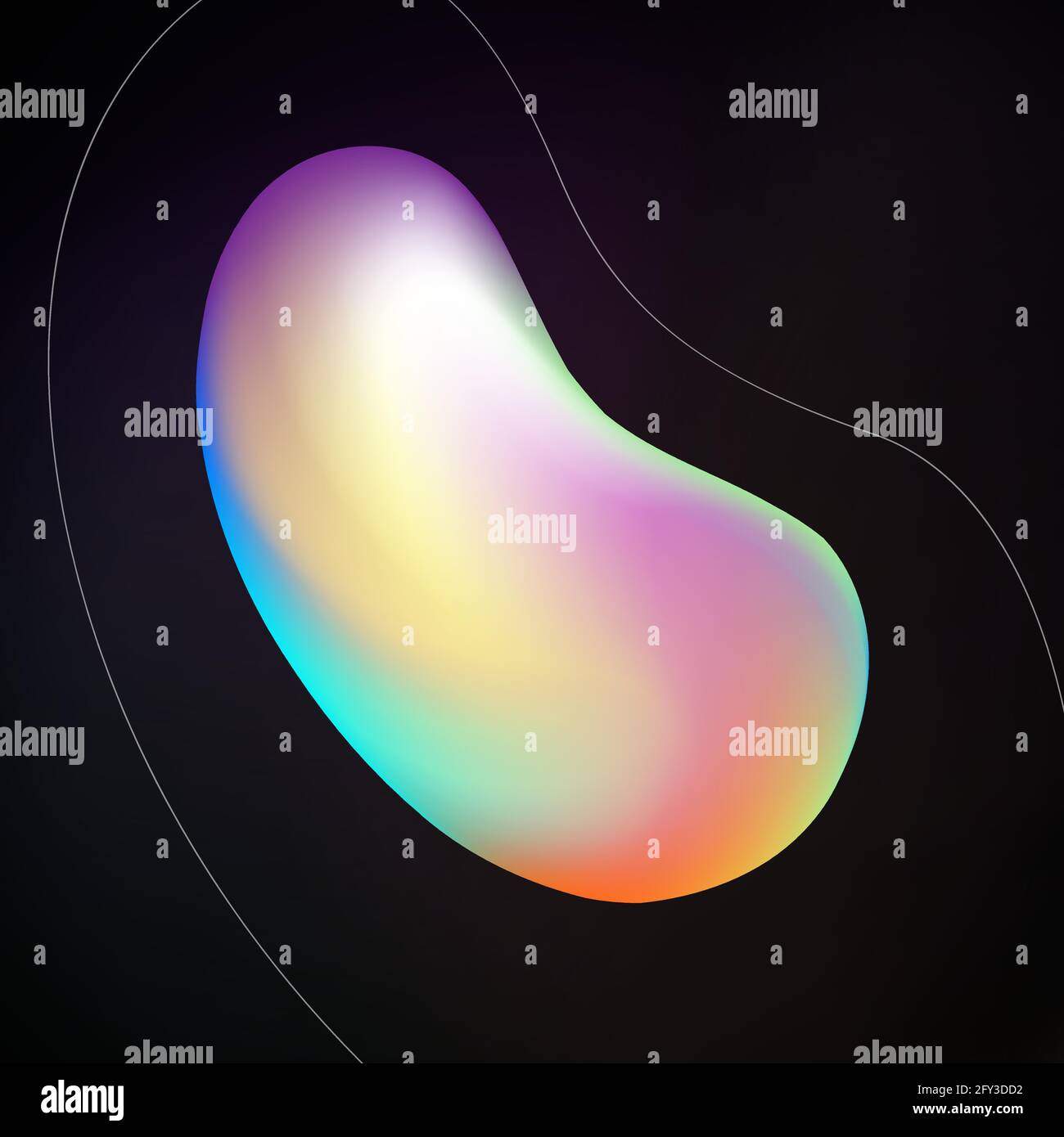 Liquid Gradient Colorful Element on Black Background. Vector ...