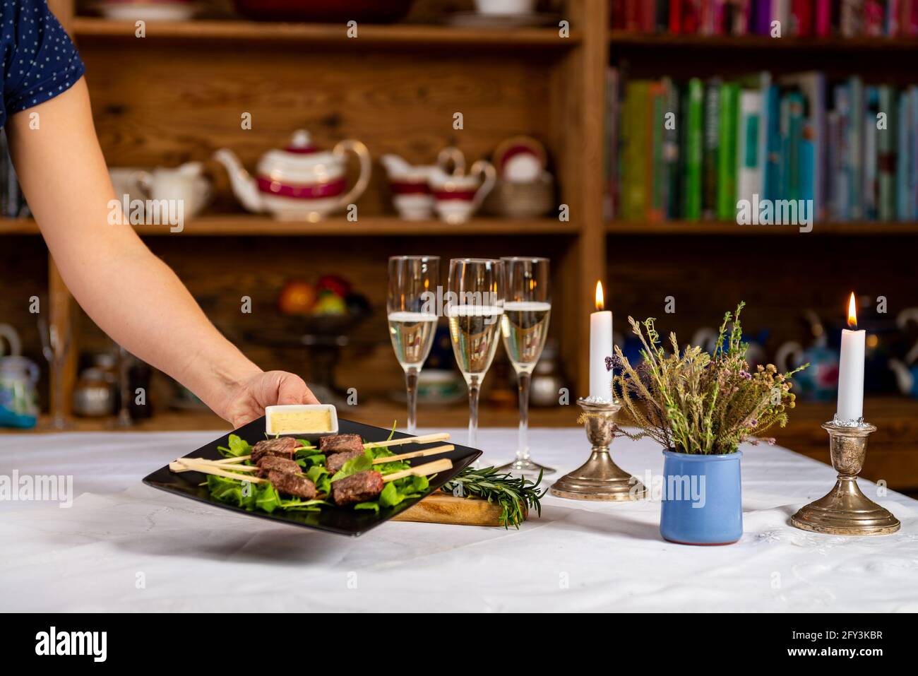 Champagne and Canapes Stock Photo - Alamy
