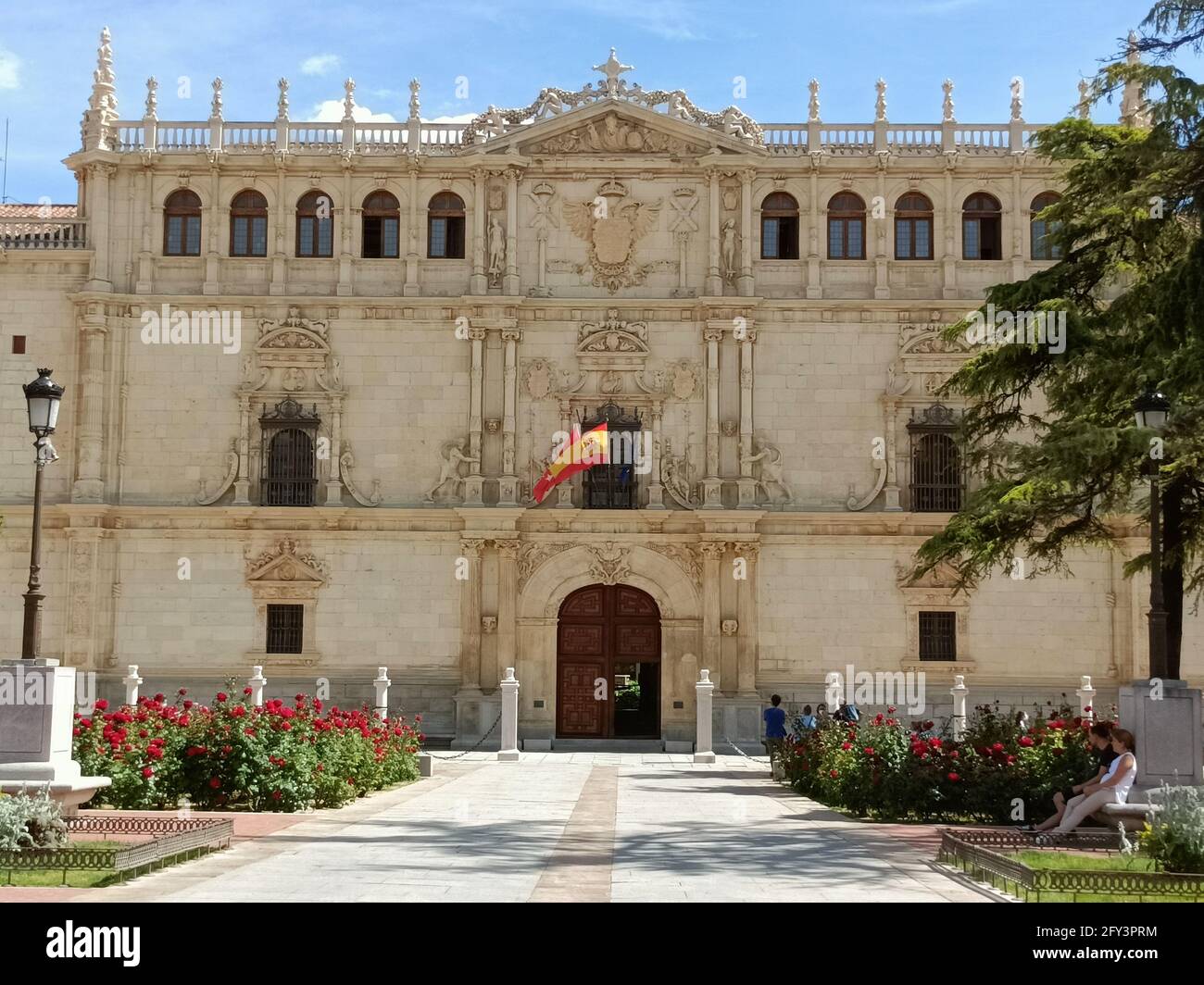 Historic university of Alcala with its beautiful park in Spain Stock ...