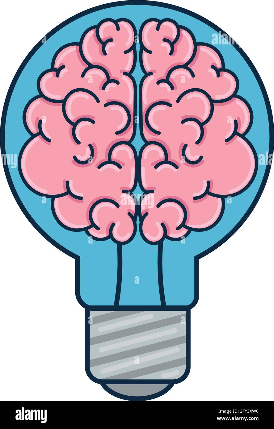 brain in light bulb Stock Vector Image & Art - Alamy