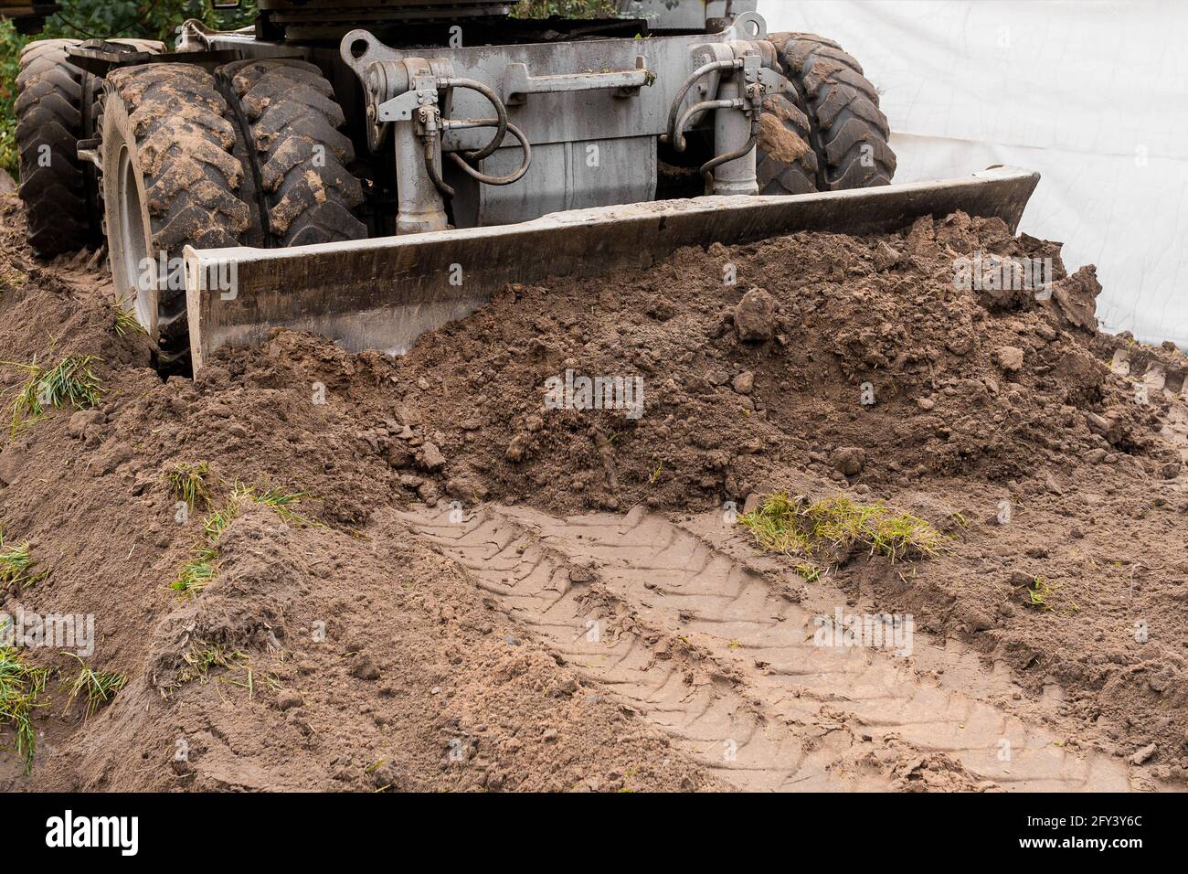 Land leveling bulldozer hi-res stock photography and images - Alamy