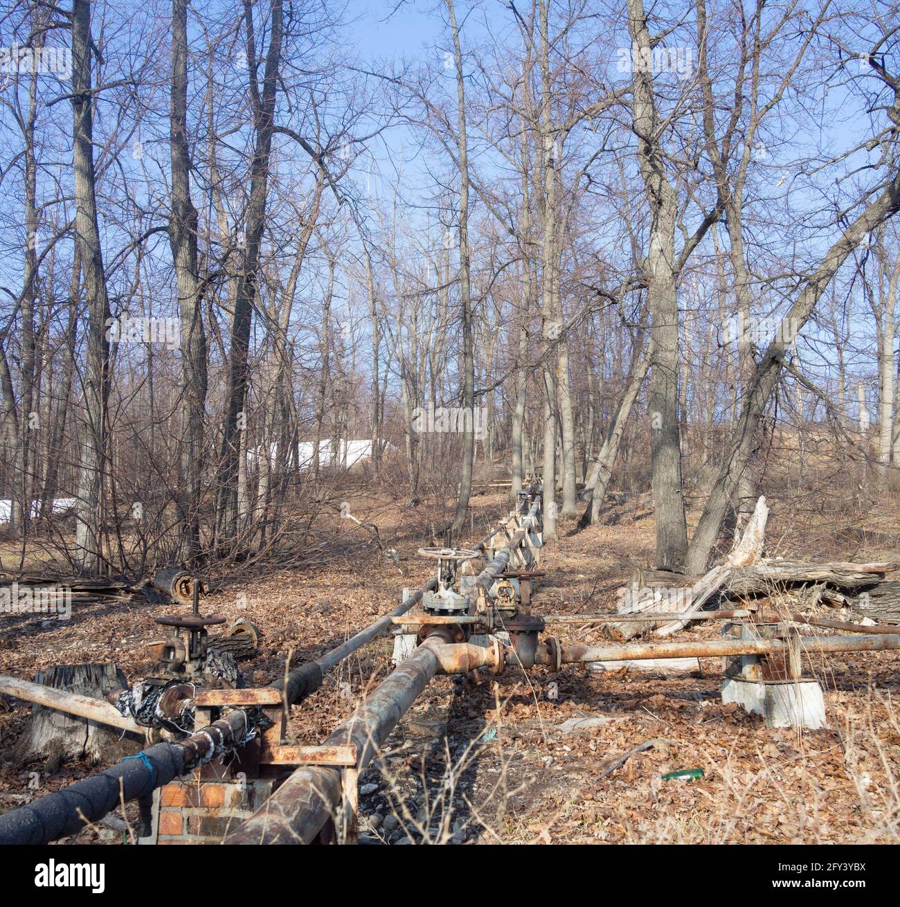 Old rusted pipes in outside area Stock Photo - Alamy
