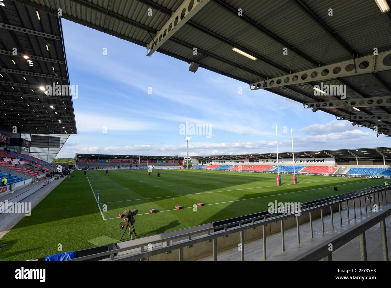 A general view of the AJ Bell Stadium, the home of Salford Red Devils ...