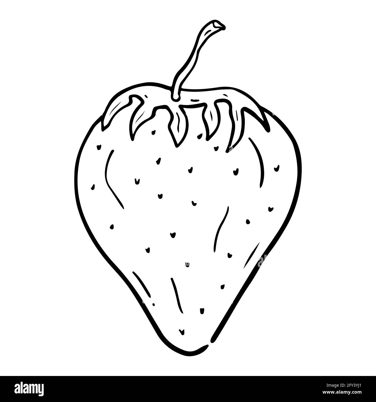 hand drawn sketch Strawberry in doodle style Stock Vector Image & Art ...