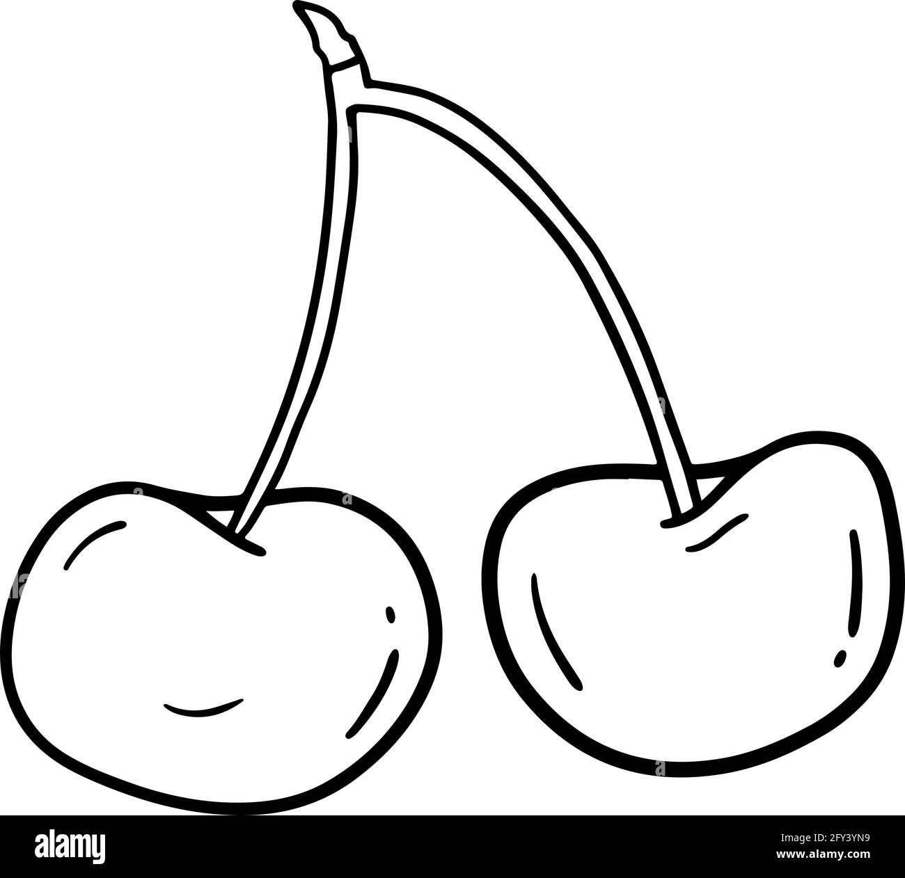 hand drawn sketch cherry in doodle style Stock Vector Image & Art - Alamy