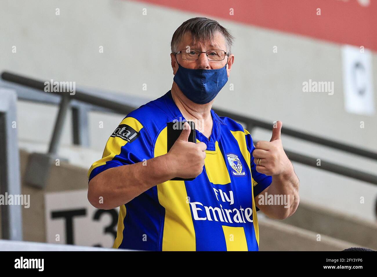 Warrington Wolves fans in attendance at Salford in, on 5/27/2021 ...