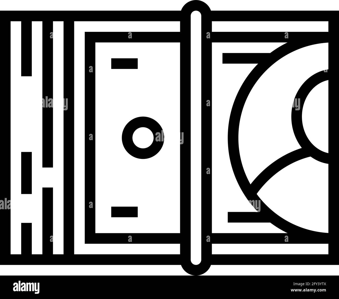 money banknotes for player in video game line icon vector illustration ...