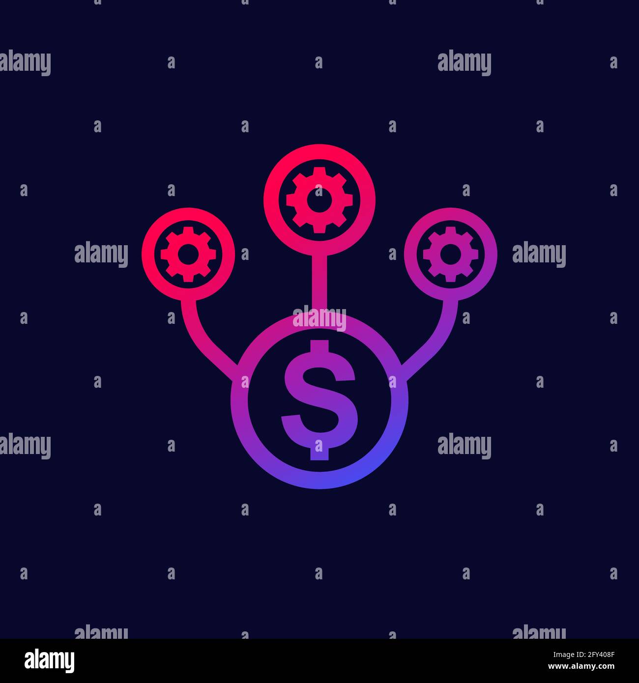 operational costs optimization icon on dark vector Stock Vector Image ...