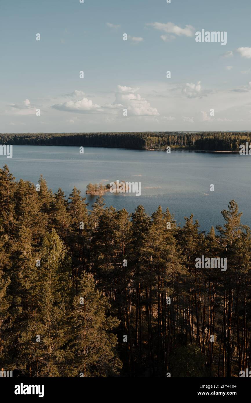 Vertical shot of Labanoras regional park in Kamuze, Lithuania Stock ...
