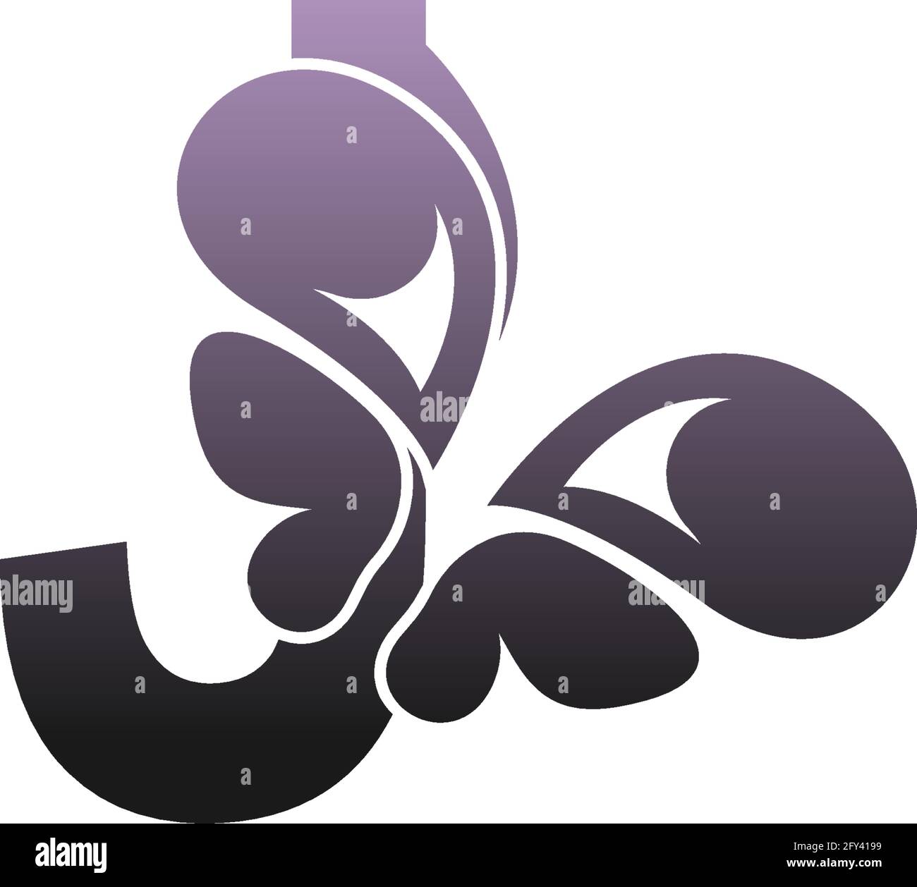 Letter J with butterfly icon logo design vector template Stock Vector ...