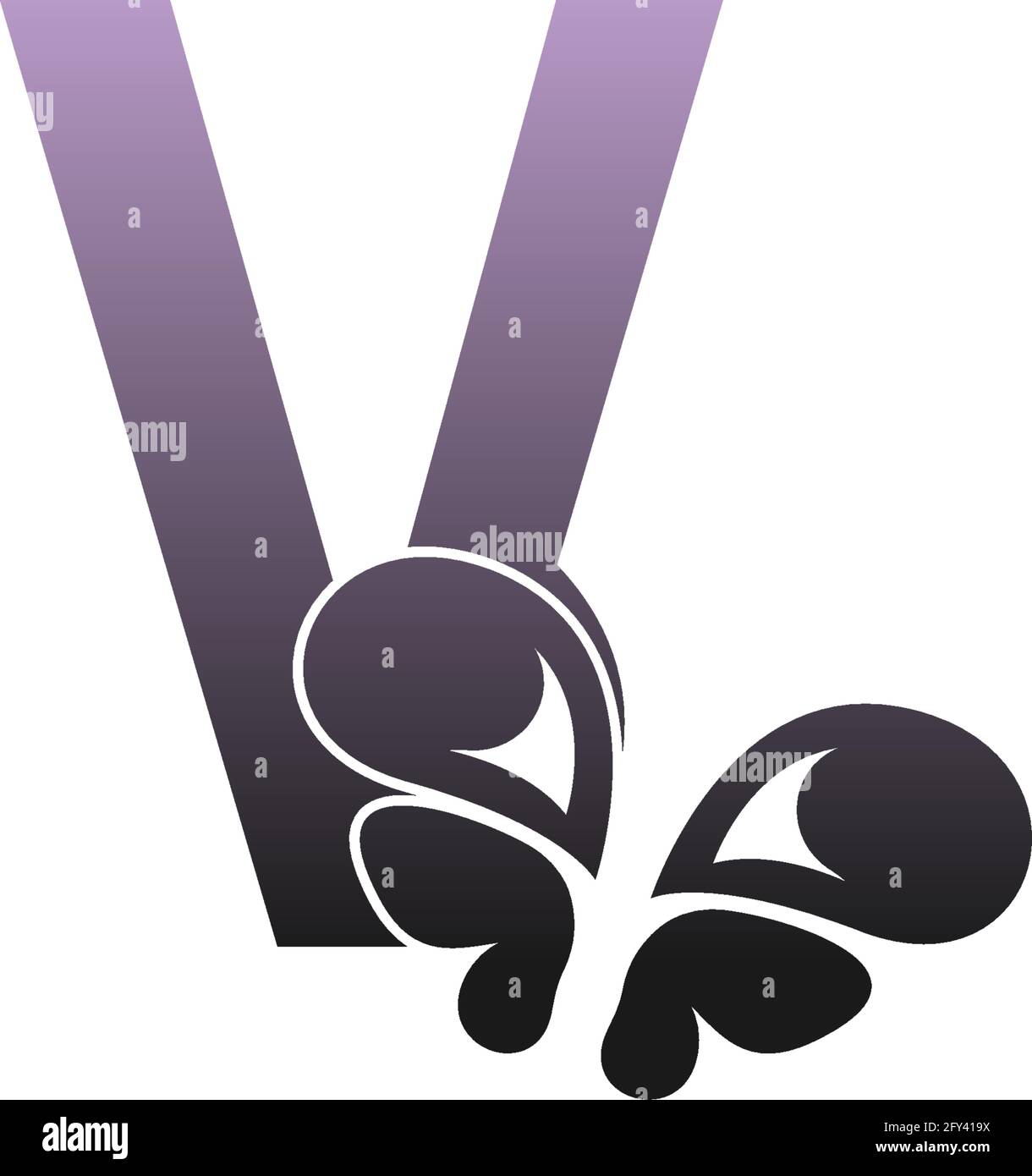 Letter V with butterfly icon logo design vector template Stock Vector ...