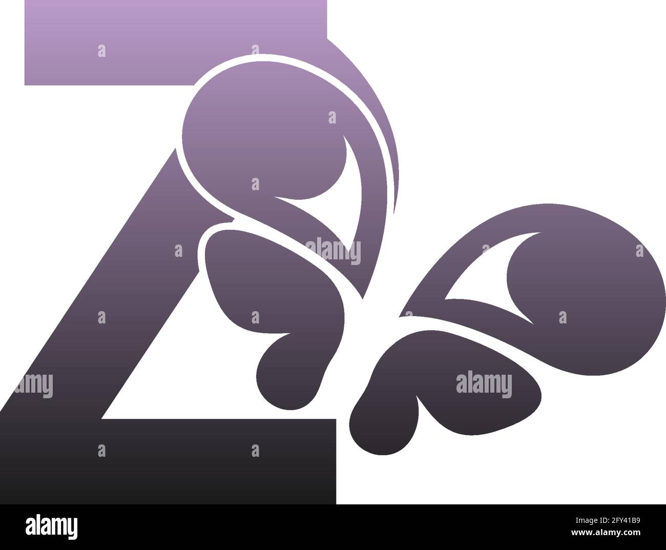 Letter Z with butterfly icon logo design vector template Stock Vector ...