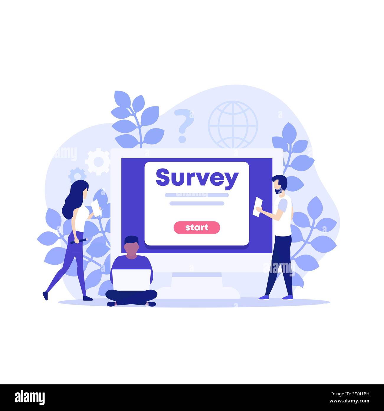 online survey vector illustration with people Stock Vector Image & Art ...