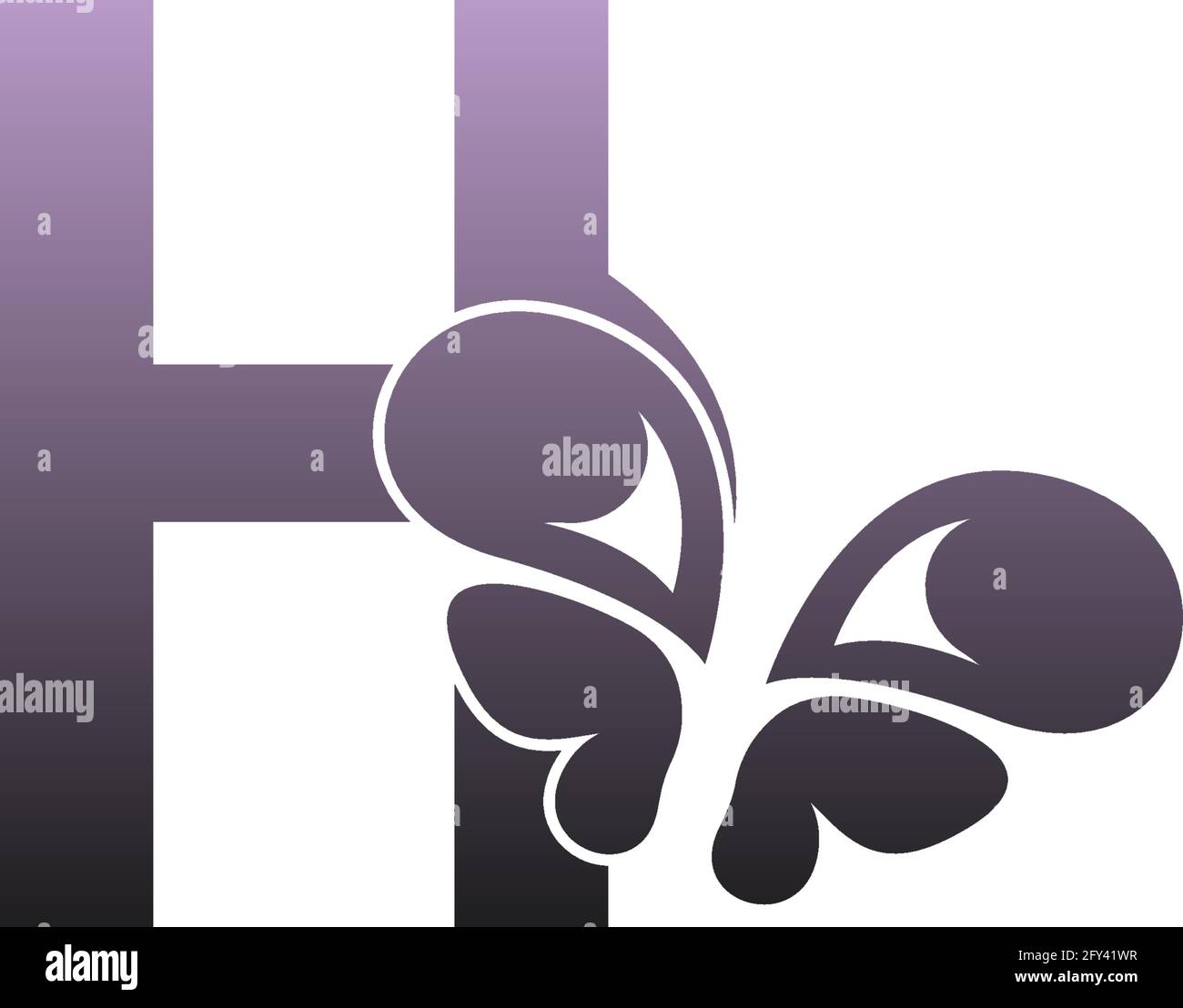 Letter H with butterfly icon logo design vector template Stock Vector ...