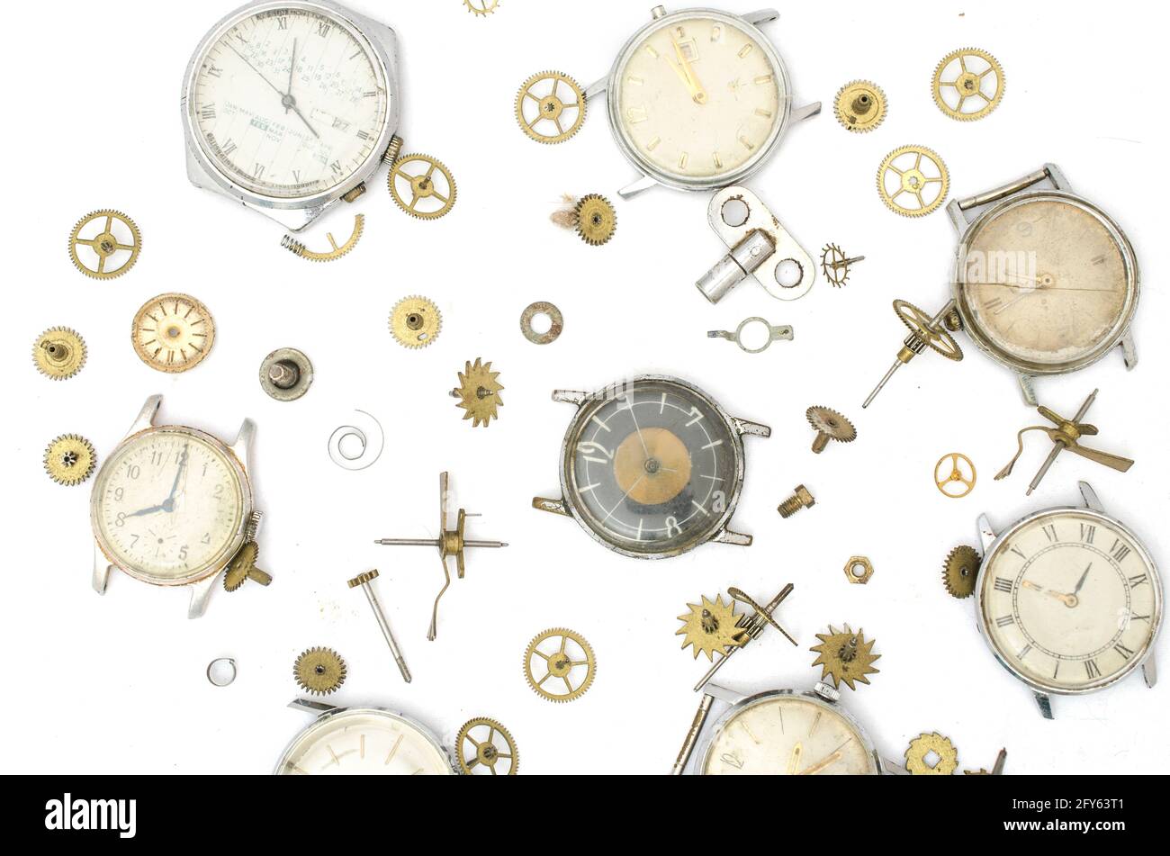 texture of the old mechanical details and clocks Stock Photo - Alamy