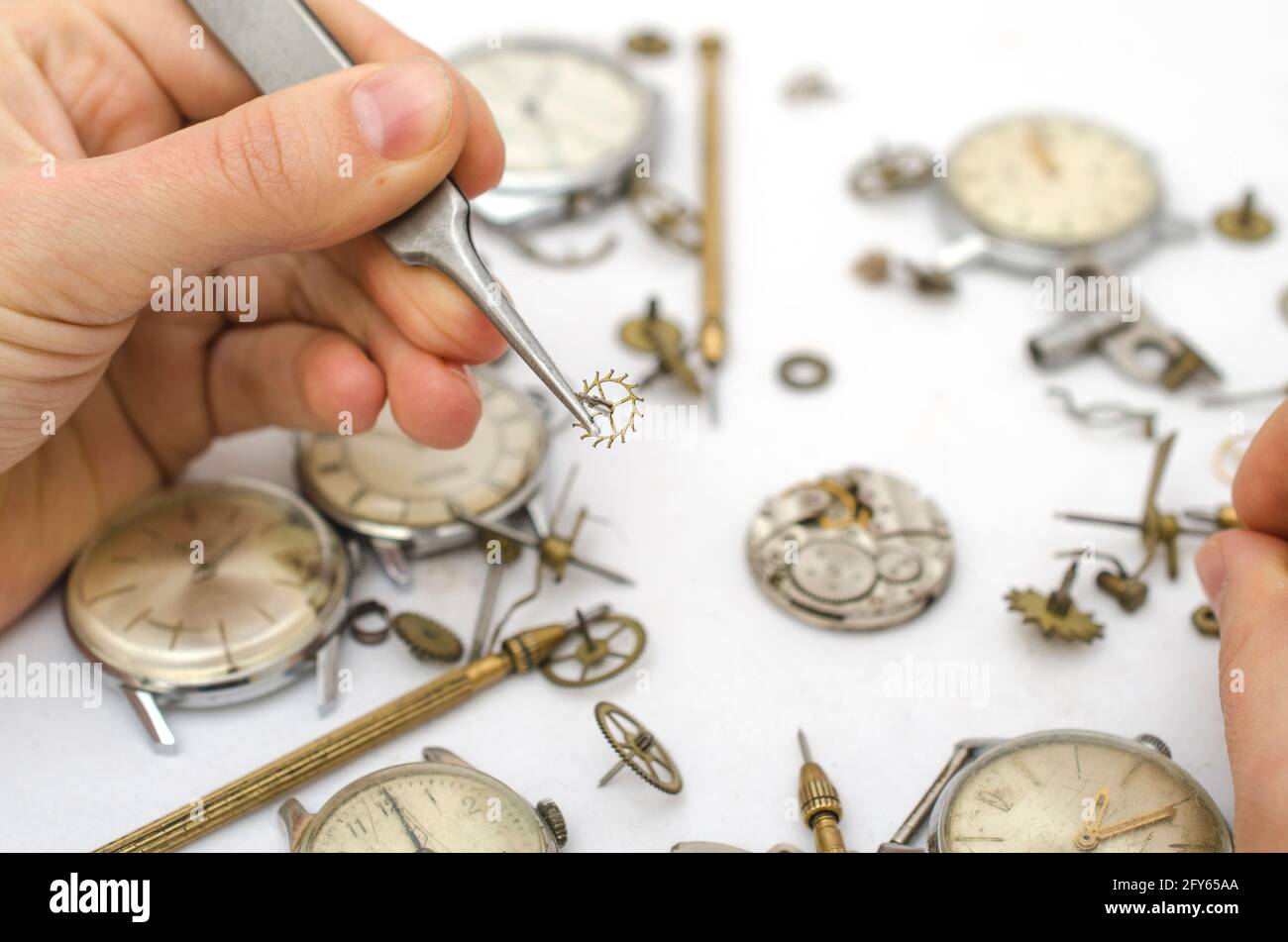 Vintage mechanical steampunk pocket watch hi-res stock photography and ...