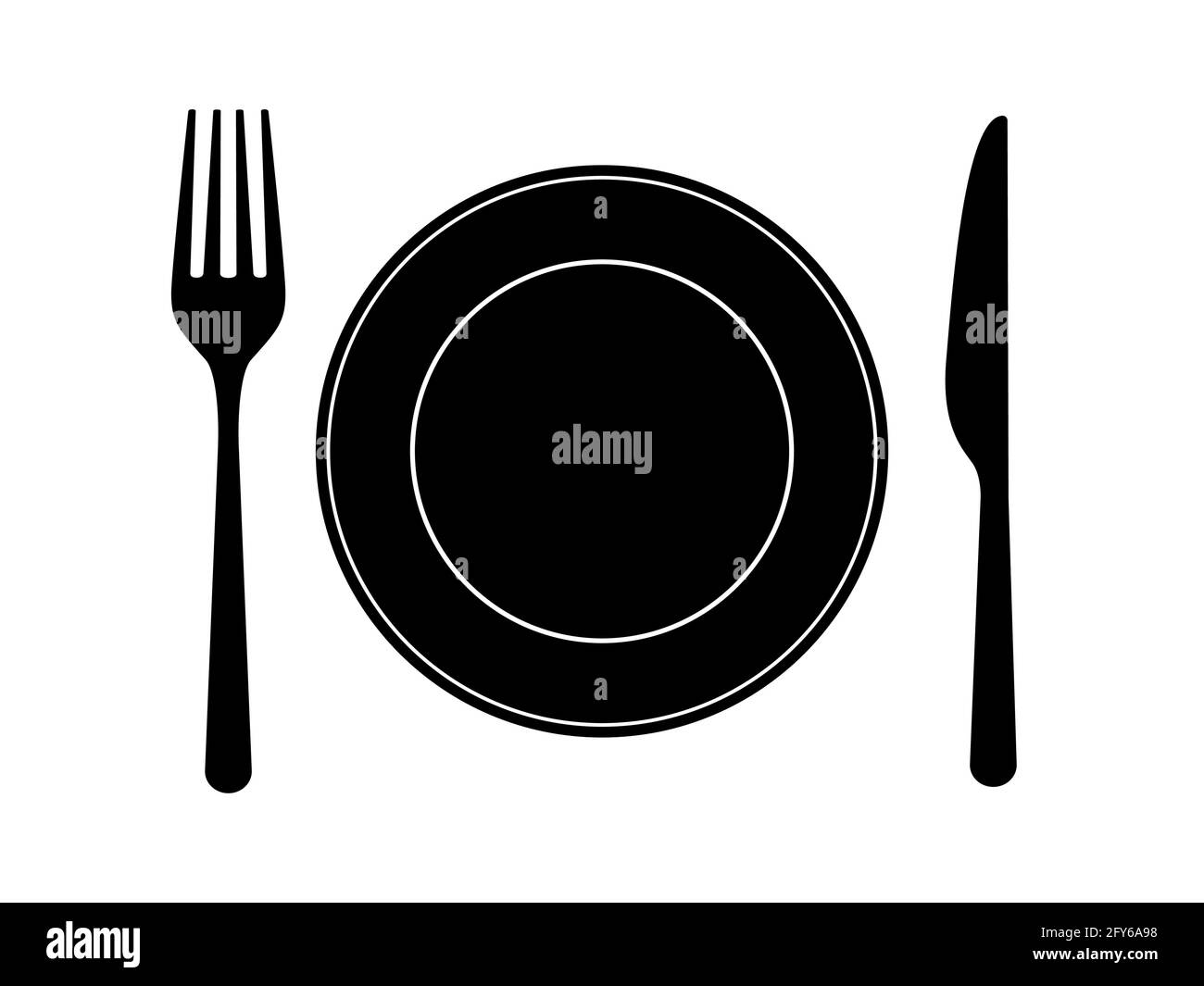 Dish fork knife icons. Cutlery design on white backdrop. Silverware in ...