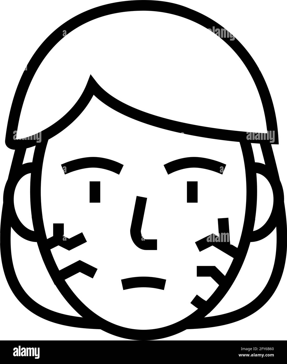 face dry skin line icon vector illustration Stock Vector Image & Art ...