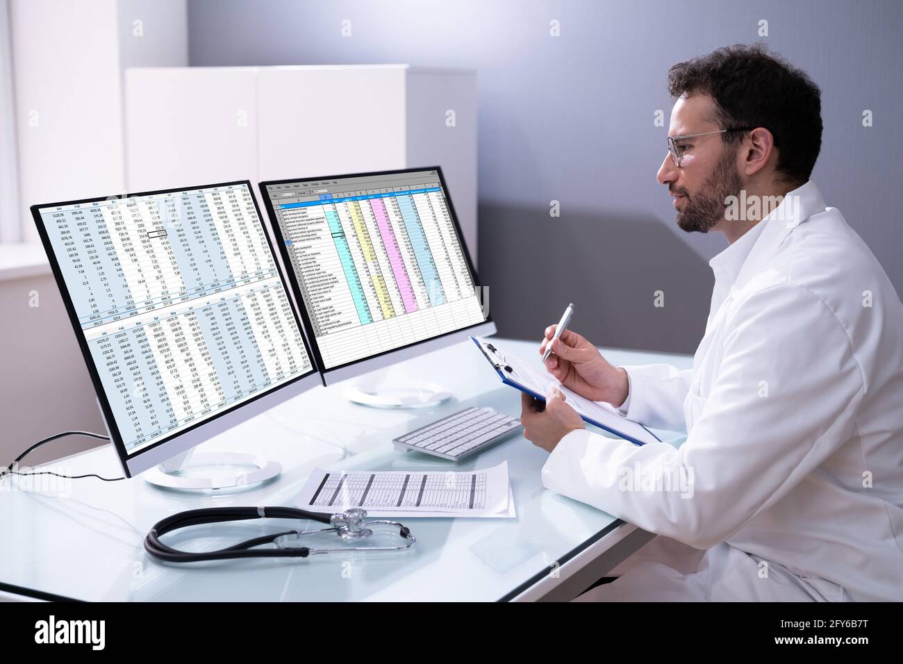 Medical Coding Bill And Billing Codes Spreadsheets Stock Photo - Alamy