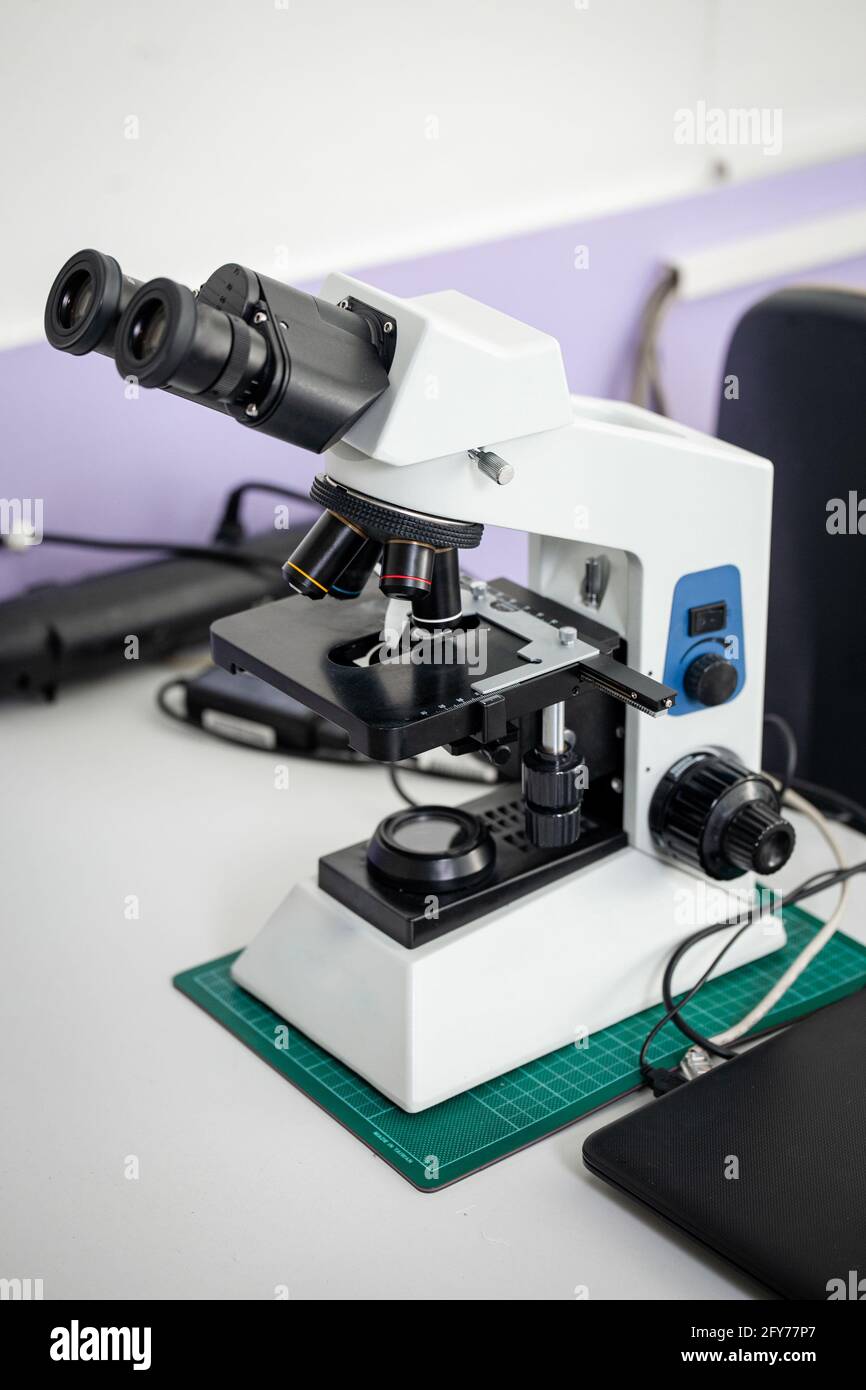 professional laboratory microscope for analysis Stock Photo - Alamy